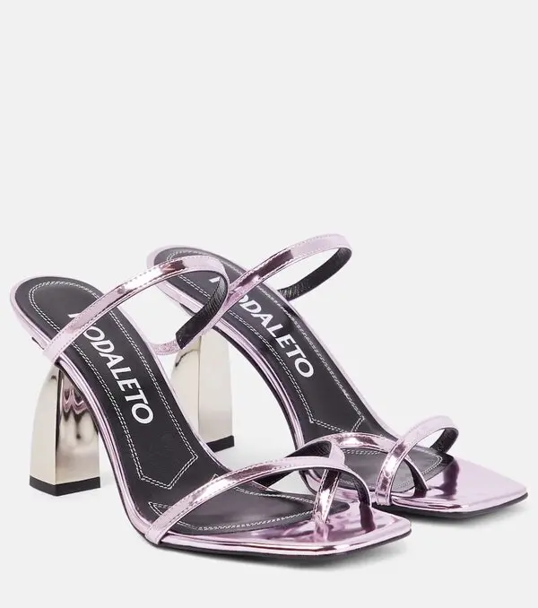 NODALETO Angel Metallic Leather Mules - Pink