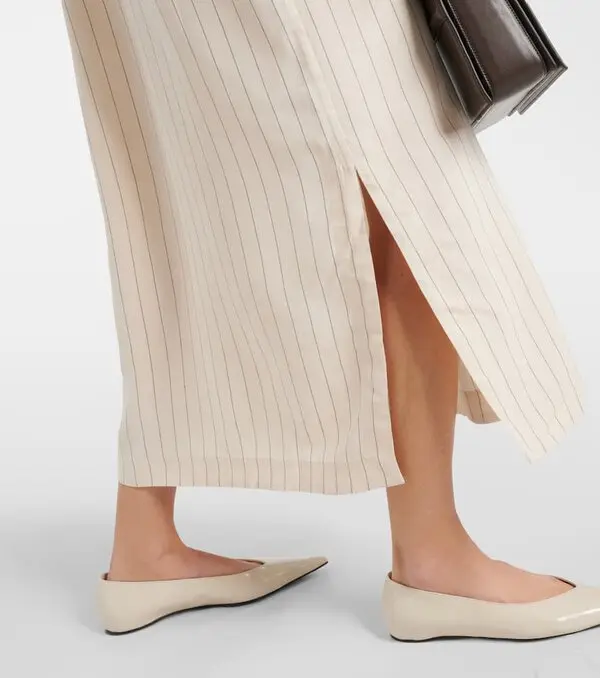 TOTEME Pinstriped Midi Shirt Dress - White