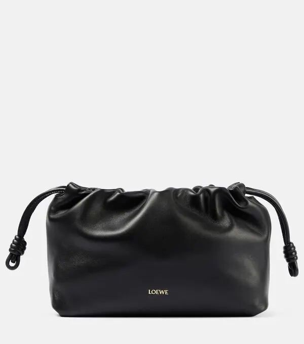 Loewe Flamenco Small Leather Clutch - Black