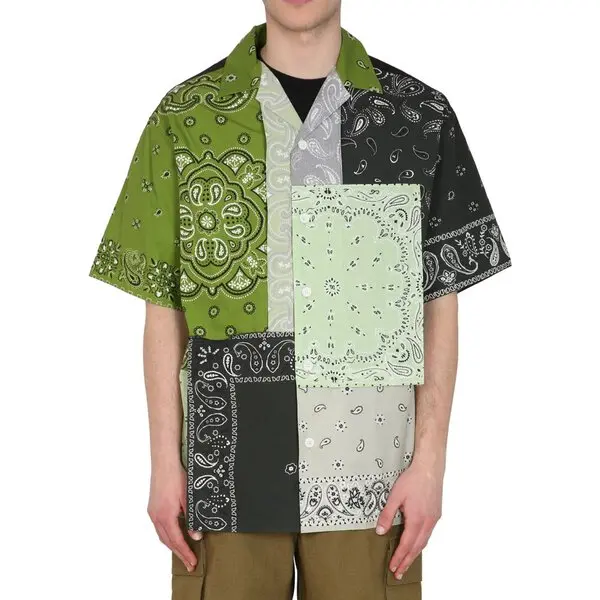 Kenzo Patchwork Cotton Shirt - Green