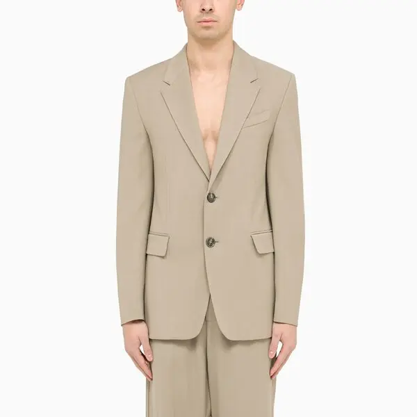 AMI Paris Light Taupe Single Breasted Blazer
