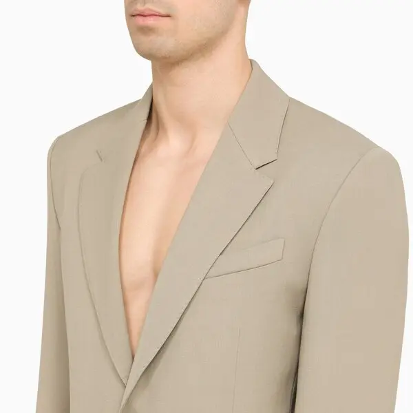 AMI Paris Light Taupe Single Breasted Blazer