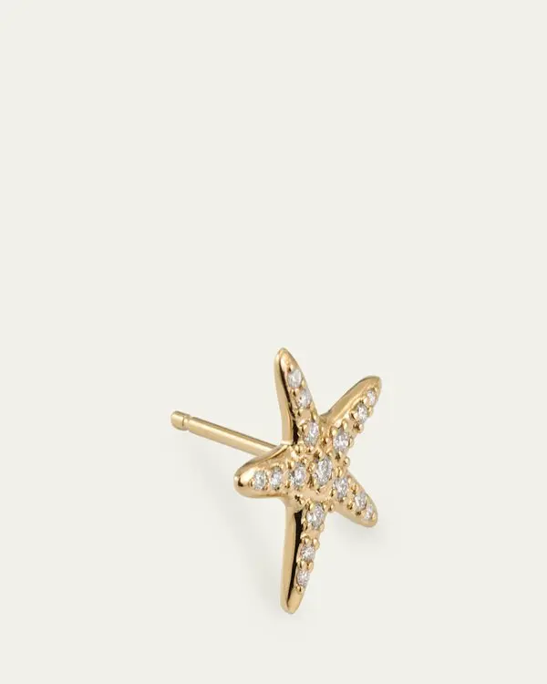 SYDNEY EVAN 14k Yellow Diamond Starfish Stud Earring