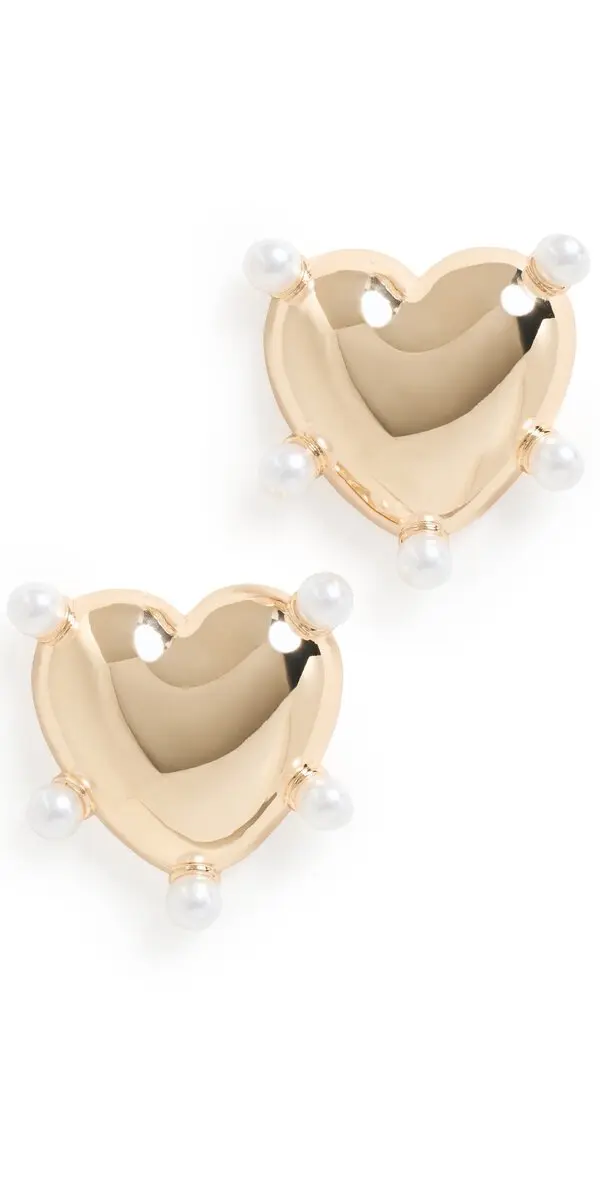 KENNETH JAY LANE Heart Earrings - Gold