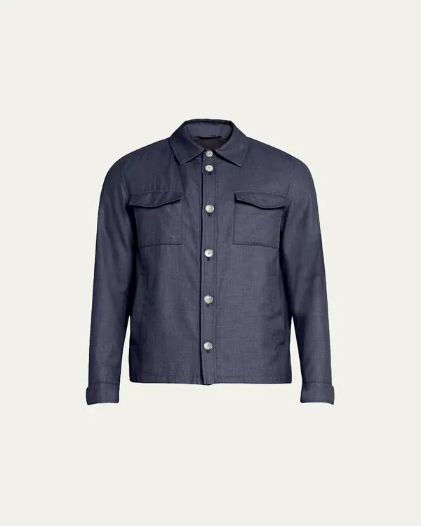 Herno Coated Cashmere-blend Overshirt