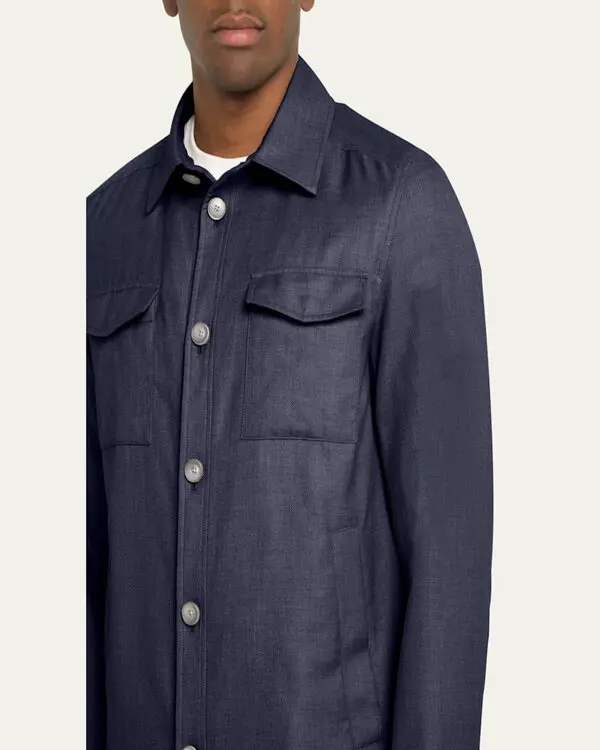Herno Coated Cashmere-blend Overshirt