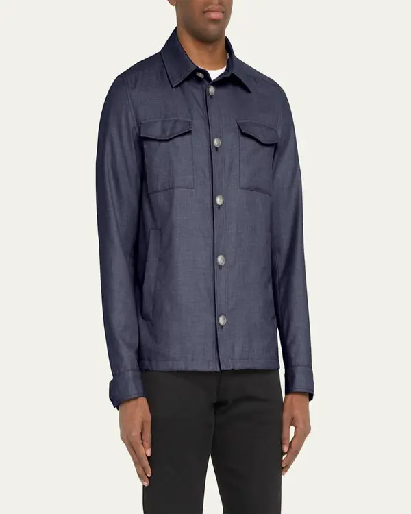 Herno Coated Cashmere-blend Overshirt
