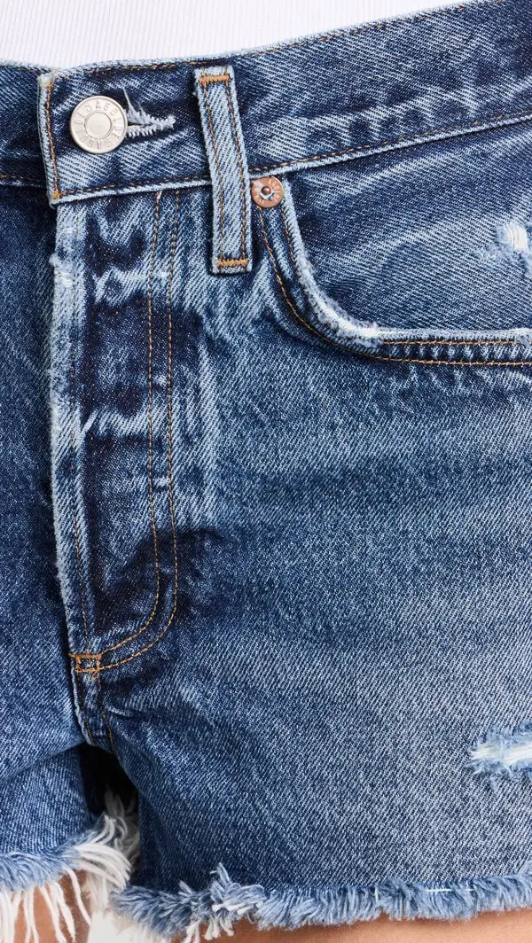 AGOLDE Parker Vintage Cut Off Denim Shorts - Dark Swapmeet