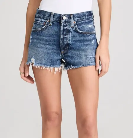 AGOLDE Parker Vintage Cut Off Denim Shorts - Dark Swapmeet