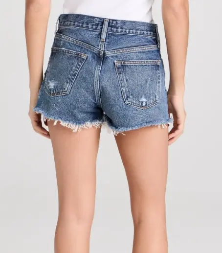 AGOLDE Parker Vintage Cut Off Denim Shorts - Dark Swapmeet