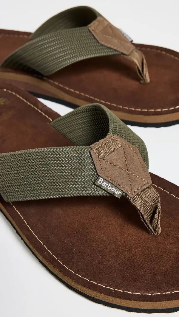 Barbour Toeman Beach Sandals - Olive