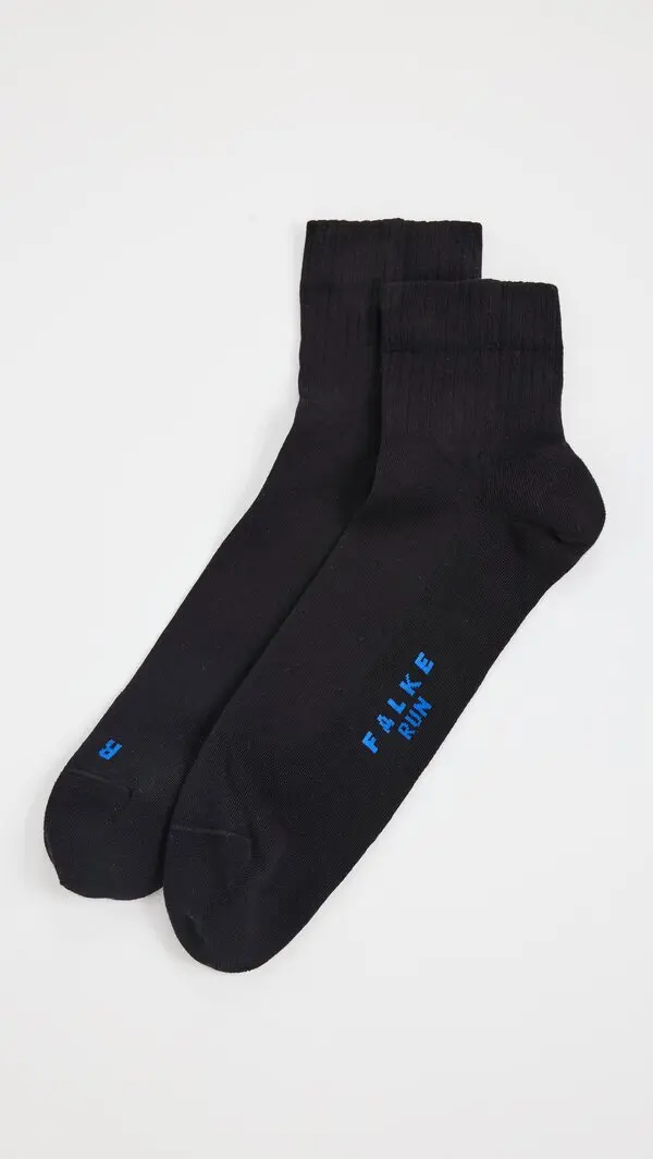 Falke Run Rib Short Socks - Black