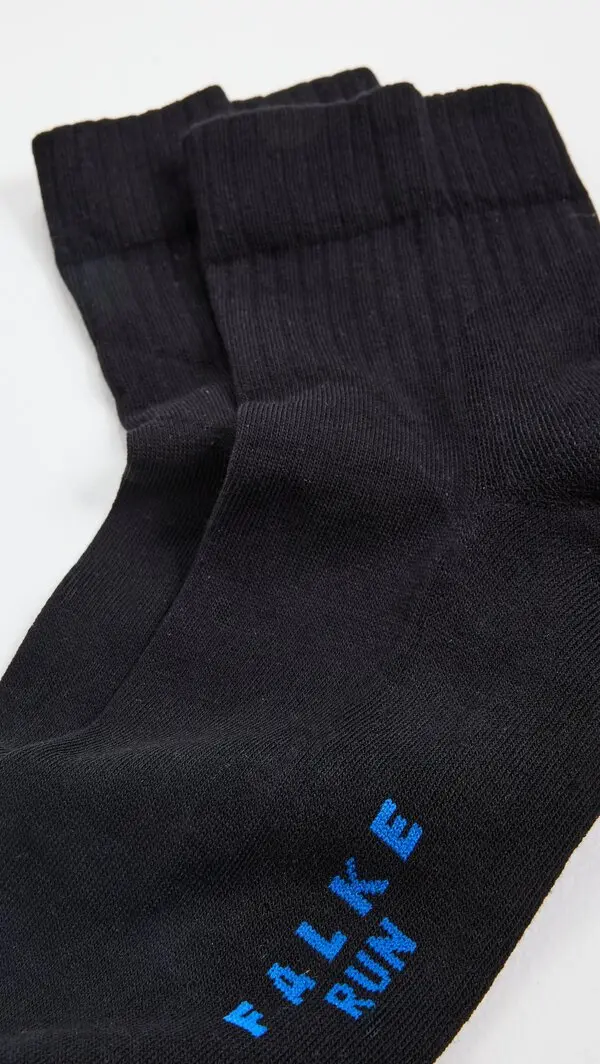 Falke Run Rib Short Socks - Black