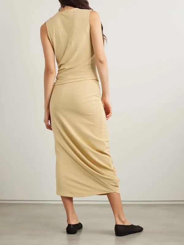 Lemaire Twisted Cotton-Jersey Midi Dress - Sand | Editorialist