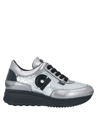 RUCOLINE Leather Metallic Wedge Sneakers - Grey
