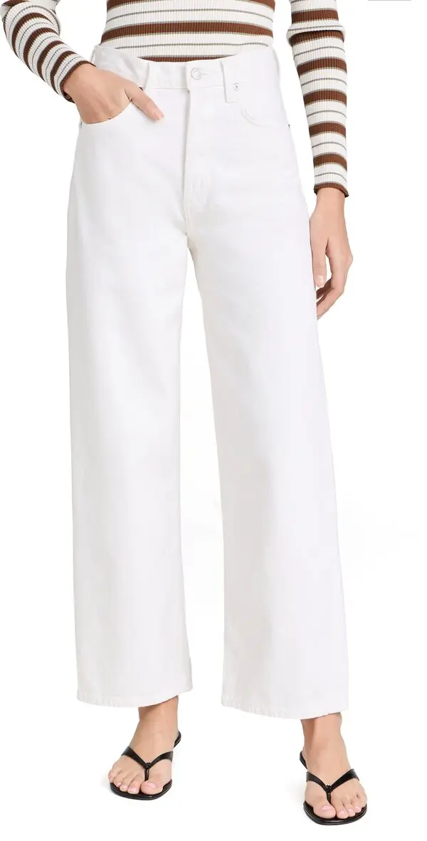 AGOLDE Ren High-rise Wide-leg Jeans - Fortune Cookie