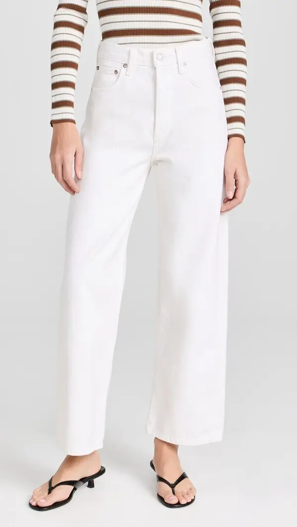 AGOLDE Ren High-rise Wide-leg Jeans - Fortune Cookie