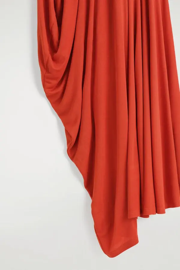 Cos Asymmetric Draped Midi Dress