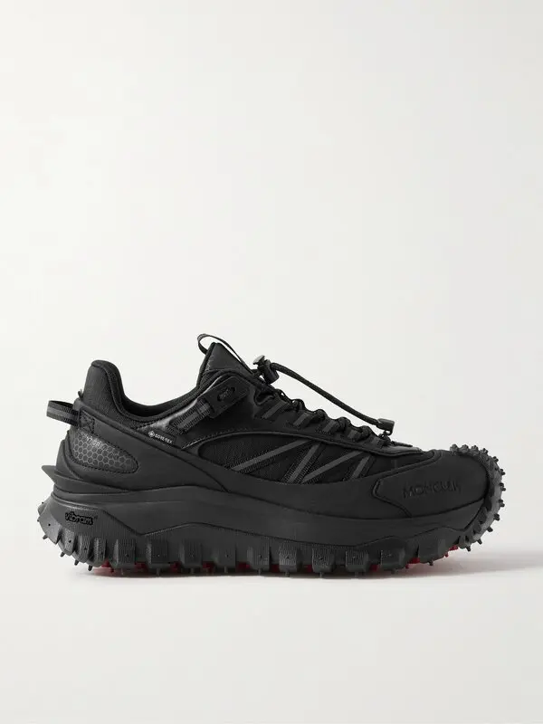 Moncler Trailgrip Gtx Leather-trimmed Sneakers - Black