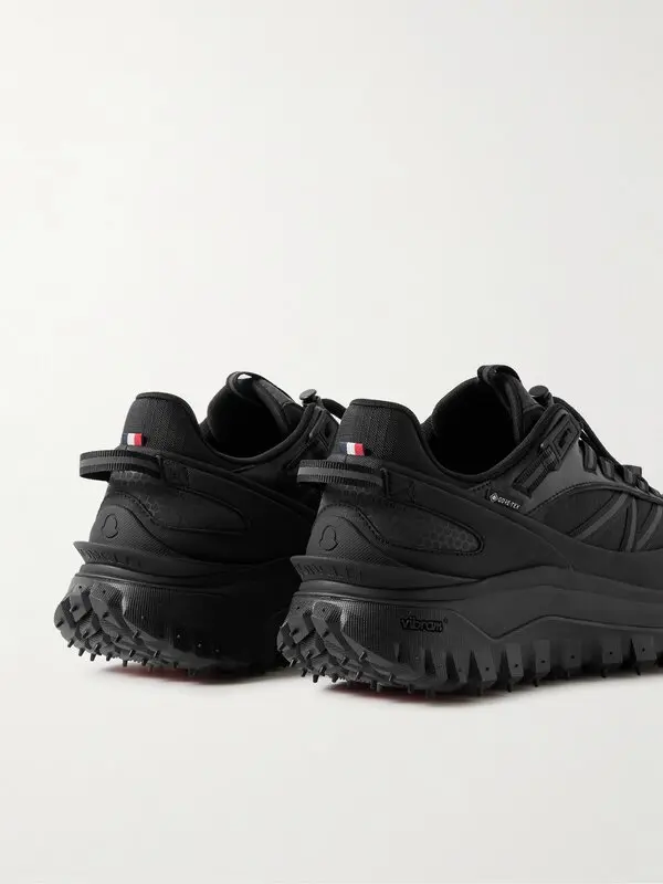 Moncler Trailgrip Gtx Leather-trimmed Sneakers - Black