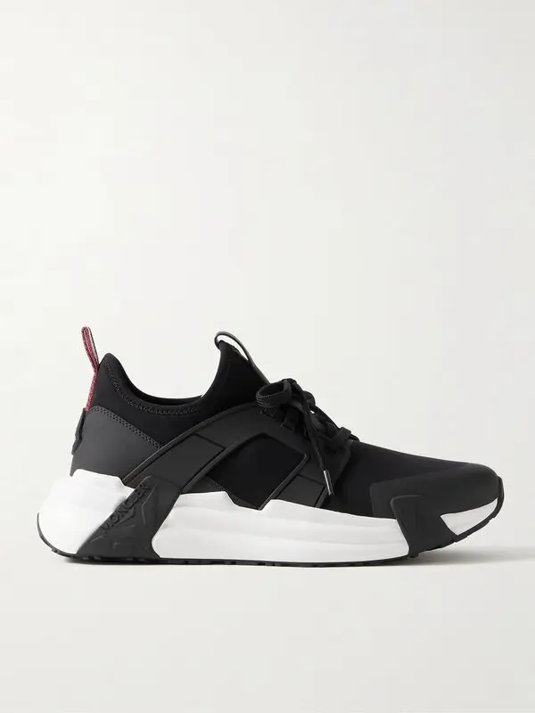Moncler Lunarove Rubber And Leather-trimmed Sneakers - Black