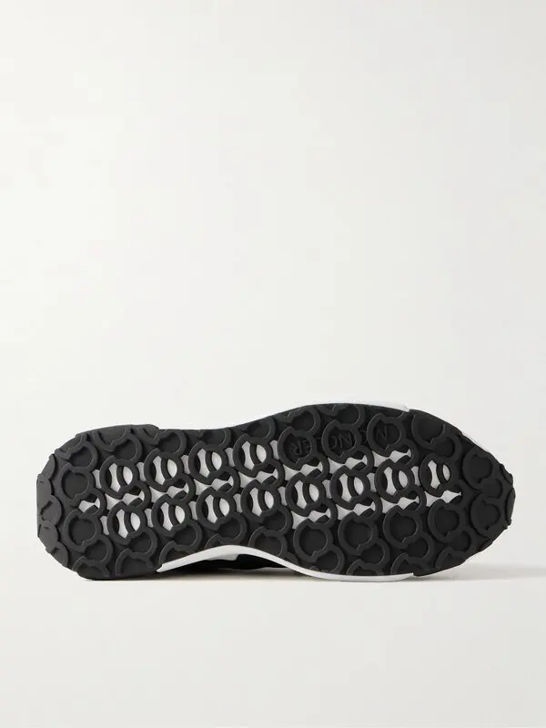 Moncler Lunarove Rubber And Leather-trimmed Sneakers - Black