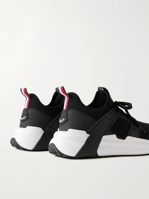 Moncler Lunarove Rubber And Leather-trimmed Sneakers - Black