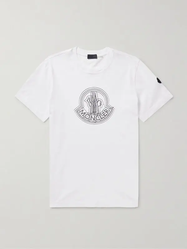 Moncler Logo-appliquéd Printed Cotton-jersey T-shirt