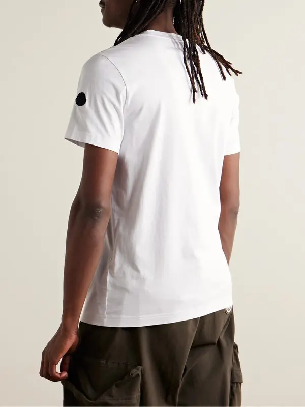 Moncler Logo-appliquéd Printed Cotton-jersey T-shirt