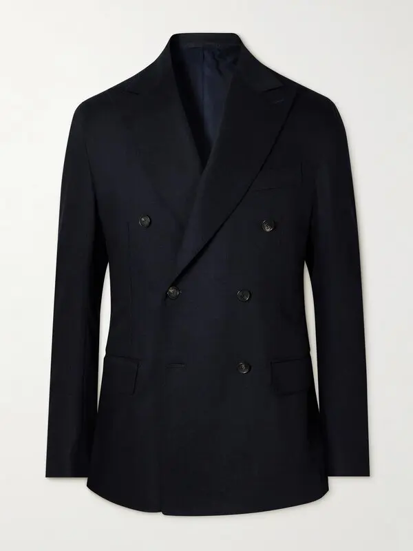 DE PETRILLO Double-breasted Wool-blend Blazer