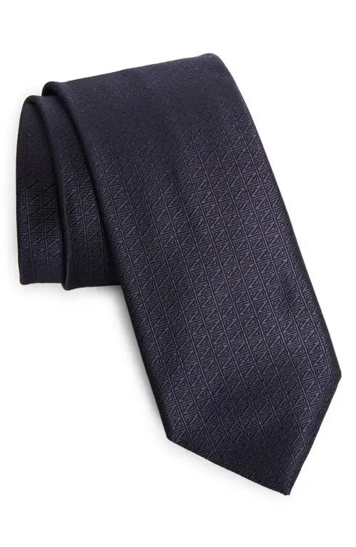 Zegna Natural Silk Tie - Navy