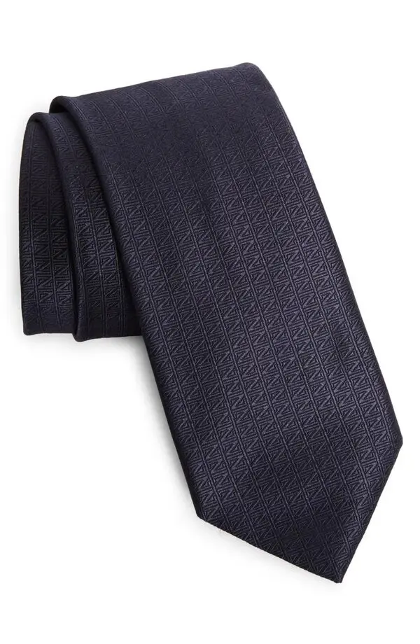 Zegna Natural Silk Tie - Navy