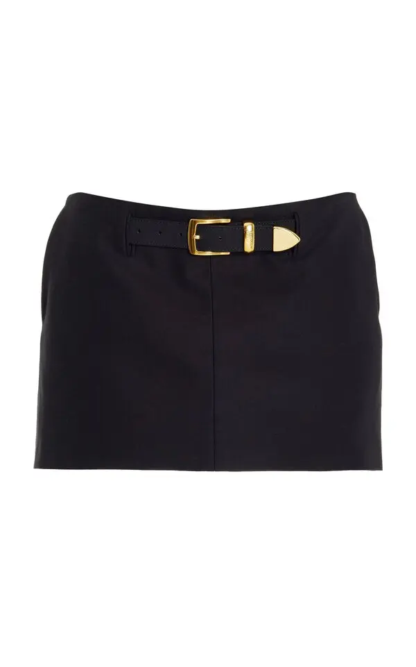 Brandon Maxwell Gabriella Belted Mini Skirt