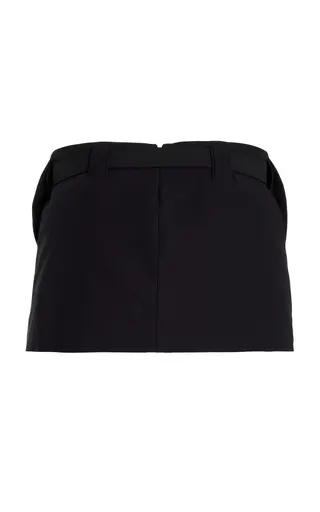 Brandon Maxwell Gabriella Belted Mini Skirt