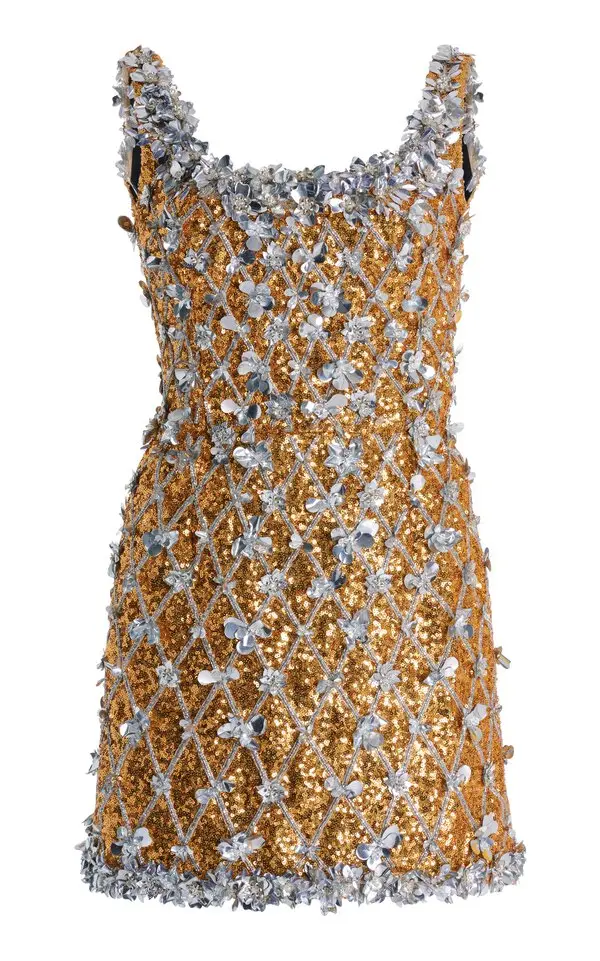 Carolina Herrera Embroidered Mini Dress