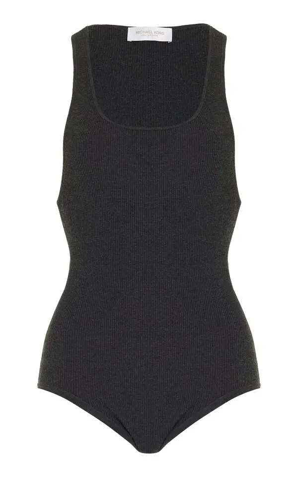 Michael Kors Ribbed Jersey Tank Bodysuit