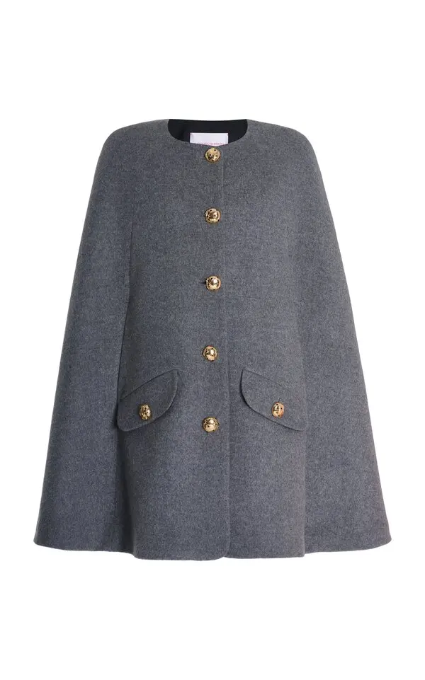 Carolina Herrera Button-front Wool And Cashmere-blend Cape Coat
