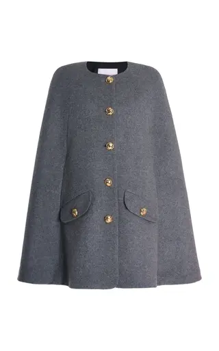 Carolina Herrera Button-front Wool And Cashmere-blend Cape Coat
