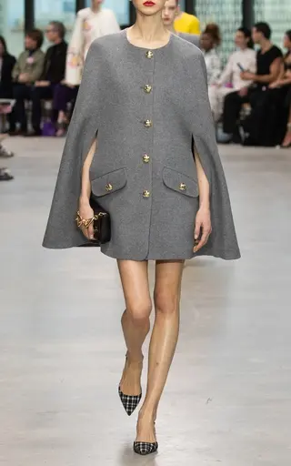 Carolina Herrera Button-front Wool And Cashmere-blend Cape Coat