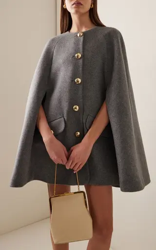 Carolina Herrera Button-front Wool And Cashmere-blend Cape Coat