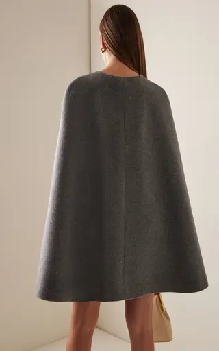 Carolina Herrera Button-front Wool And Cashmere-blend Cape Coat