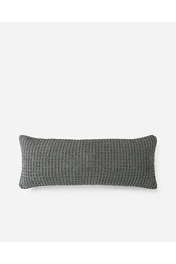 Free People Sunday Citizen Snug Waffle Lumbar Pillow - Granite