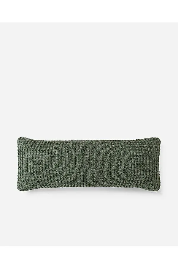 Free People Sunday Citizen Snug Waffle Lumbar Pillow - Moss