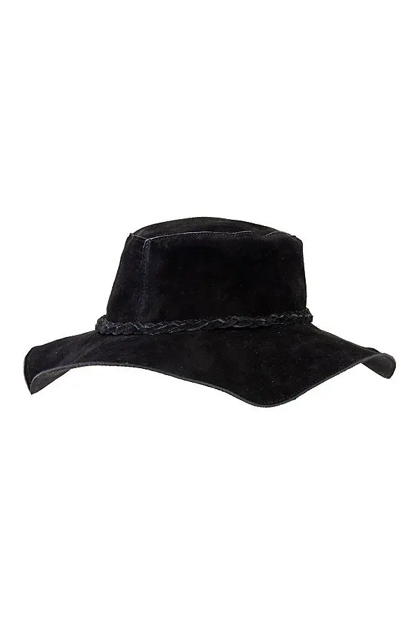 HIPPIESHOP Suede Floppy Hat - Black