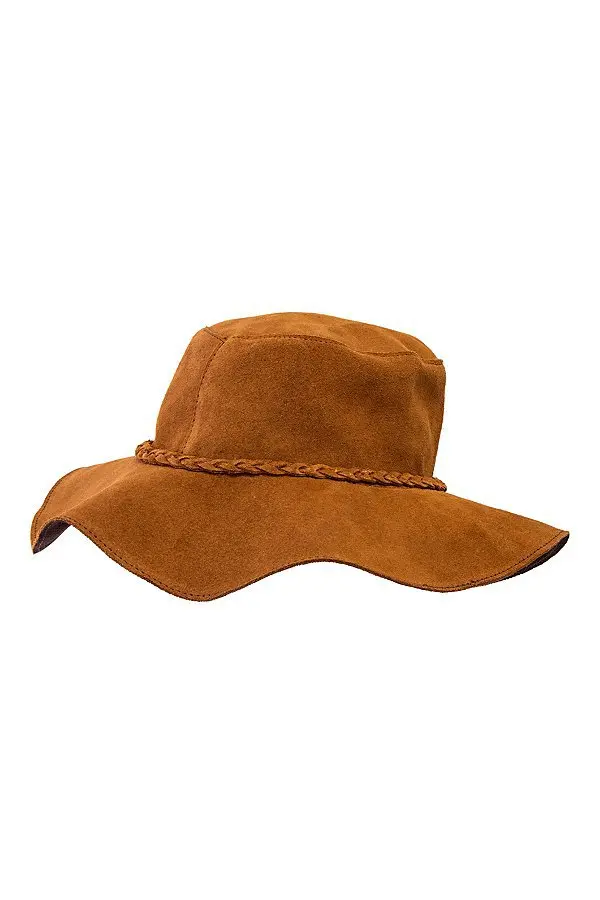 HIPPIESHOP Suede Floppy Hat - Tobacco