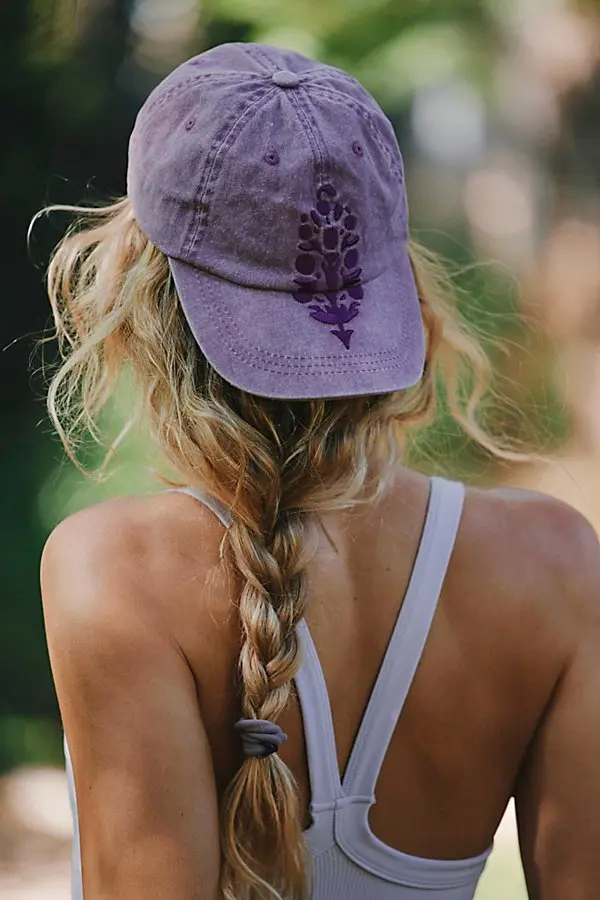 Free People Big Buti Baseball Cap - Deep Mulberry Tonal