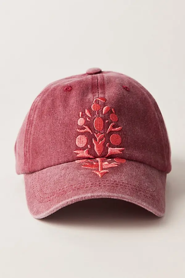 Free People Big Buti Baseball Cap - Mahogany Coral