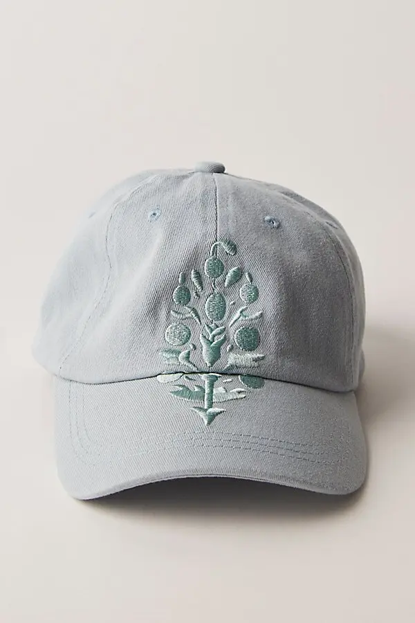 Free People Embroidered Baseball Cap - Sterling