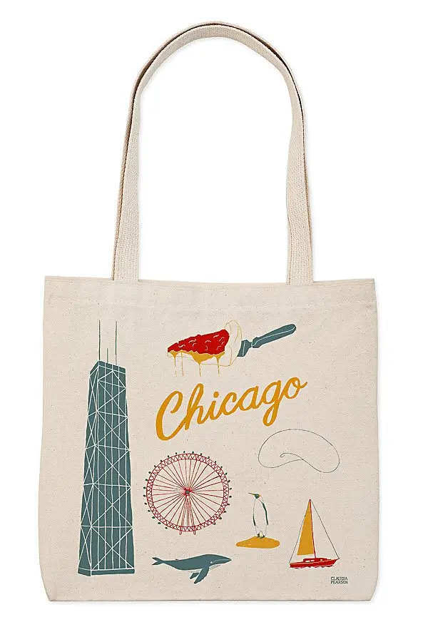 CLAUDIA PEARSON Chicago Printed Everyday Tote - White