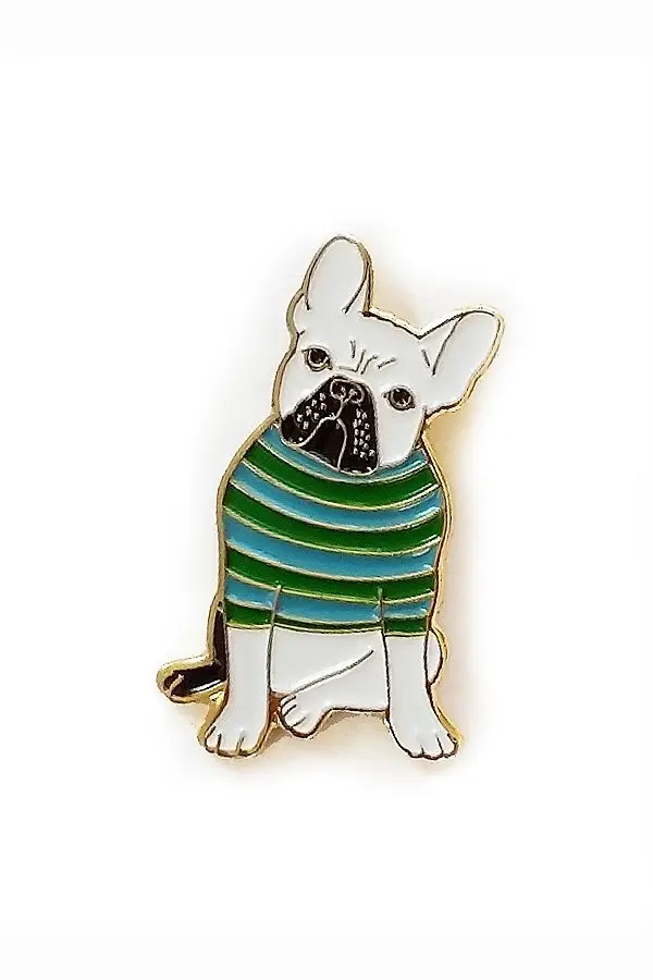 CLAUDIA PEARSON Dog Motif Pin - Green Motif